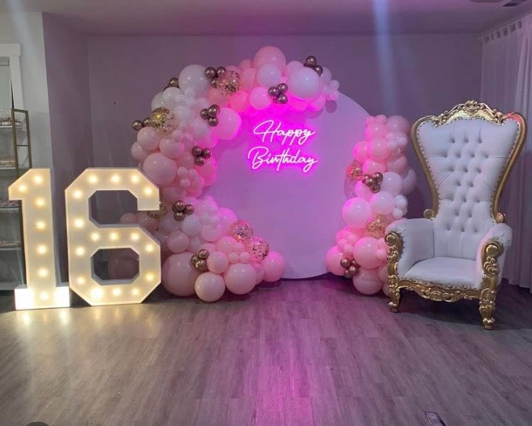 circle backdrop frame for balloon neon sign | Epic Balloons by Vanessa ...